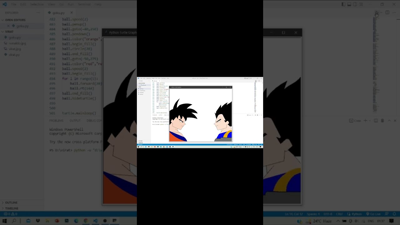Dragon Ball Z Draw Using Python || Turtle Library ||