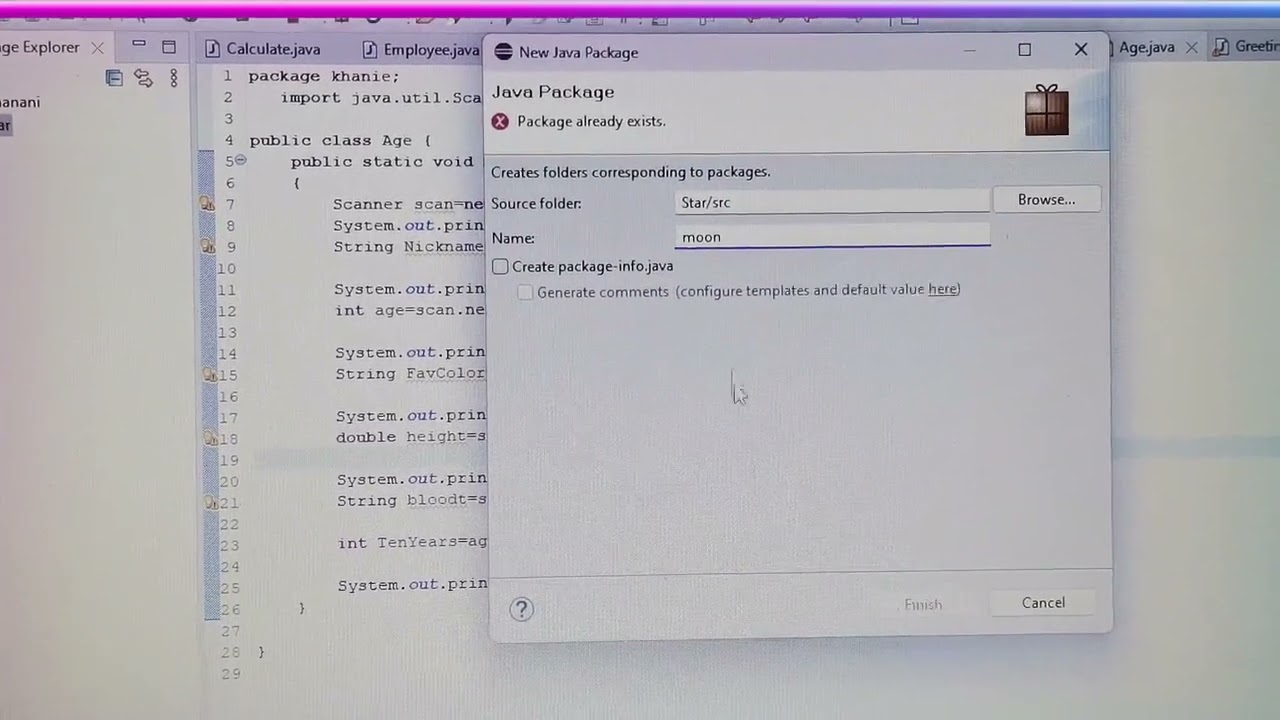 How to create a source folder and package in eclipse.