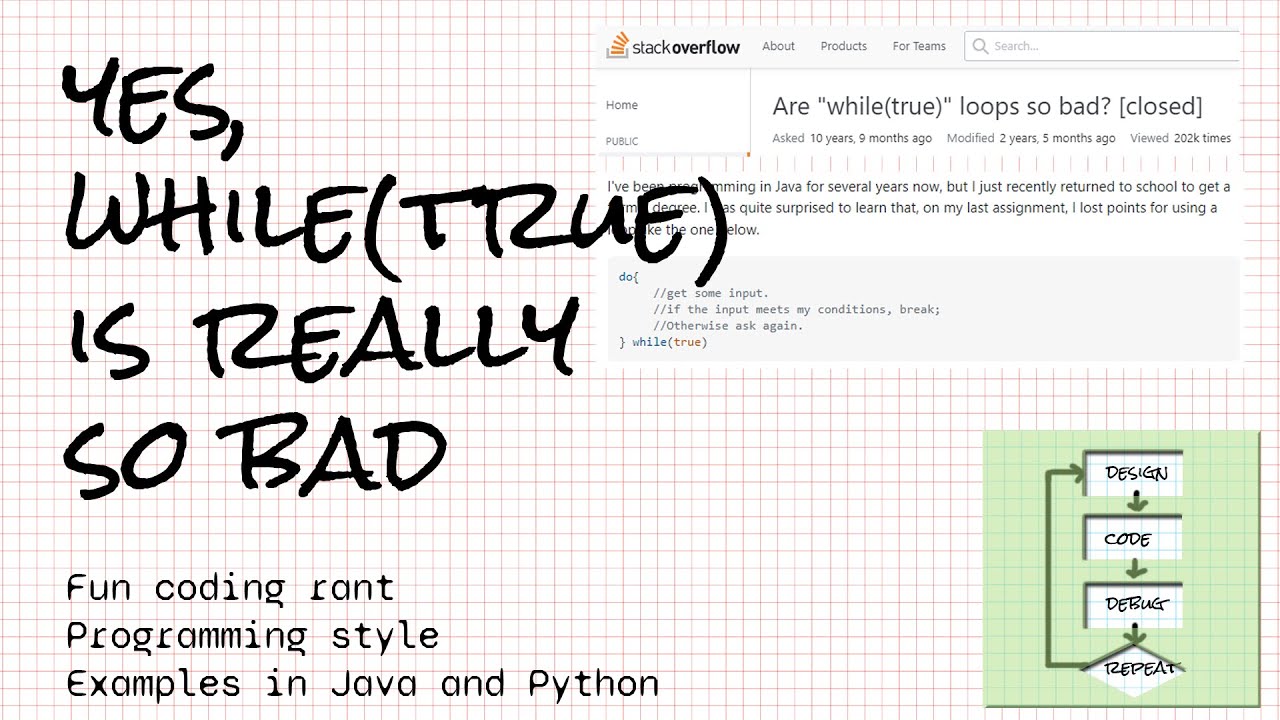 Yes, while(true) is THAT bad!  How to write a readable loop in Python and Java