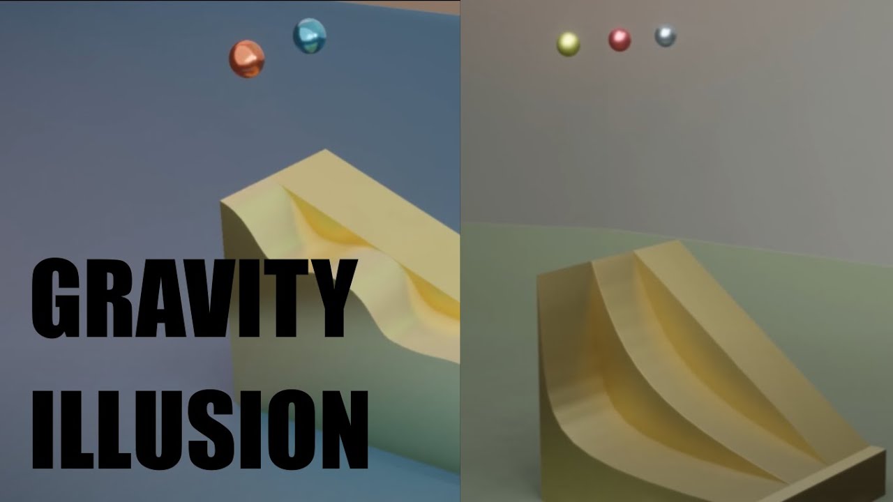 gravity illusion | race between balls |
