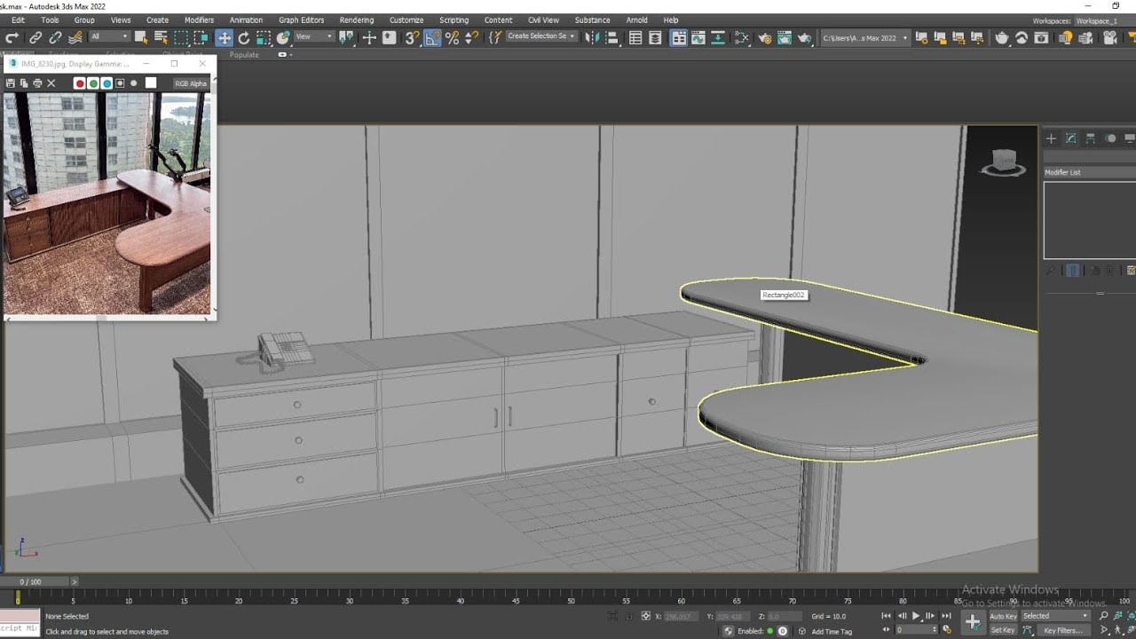 3Ds Max Tutorial, How to Model a Stylish Office Desk from Scratch for Beginners