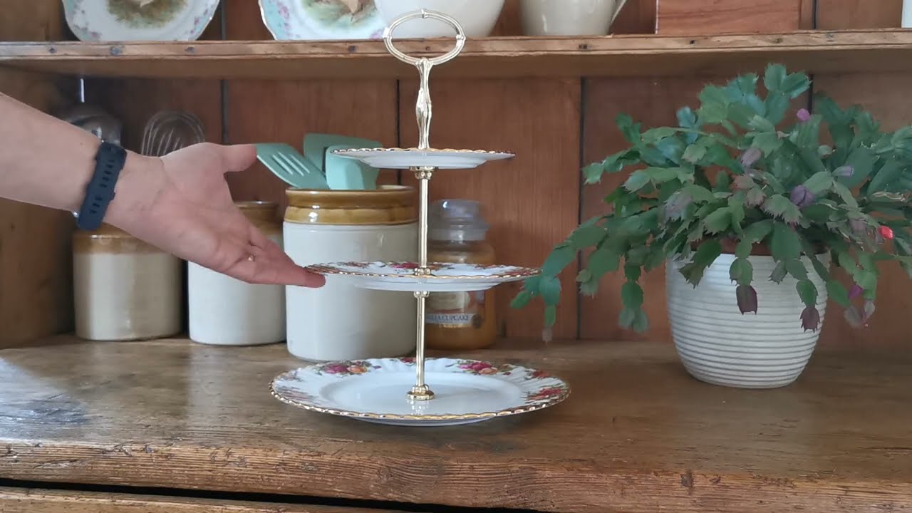 Royal Albert China Old Country Roses Three Tier Cake Stand