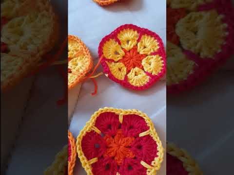 African flower #shorts #crochet #handmade #flowers