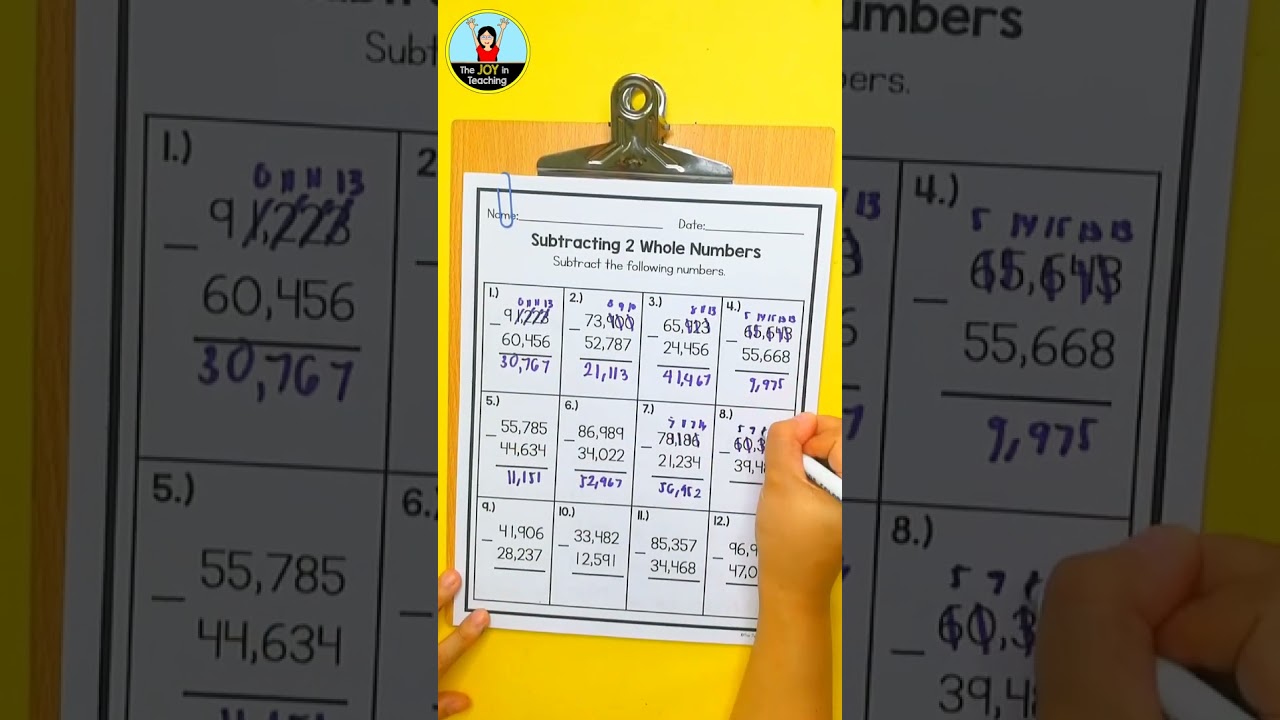5-Digit Subtraction Worksheet | Multi-Digit Subtraction Practice