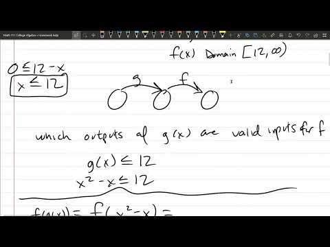 Math 111 HW 5.1.14 Domain Of Composition Square Root Of Quadratic