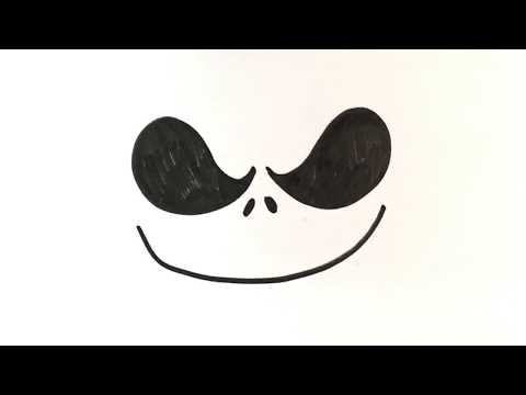How to Draw a Jack Skellington Face - Nightmare Before Christmas