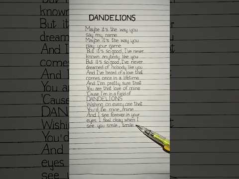 Dandelions Lyrics🌸 Song by Ruth B #dandelions #ruthb #lyrics