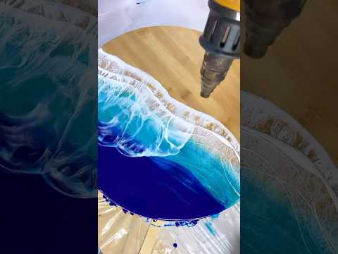 Epoxy Resin Beach Waves. How to create realistic waves on wood! #shorts #resin