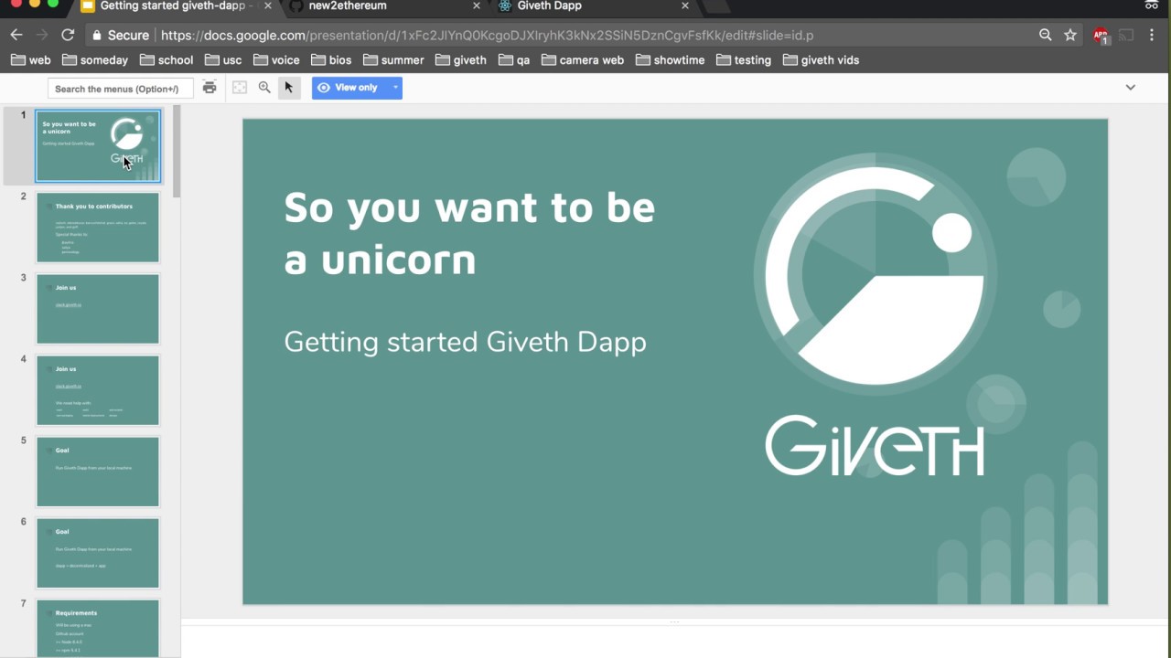 Giveth Ethereum Dapp Tutorial Walkthrough Part 1