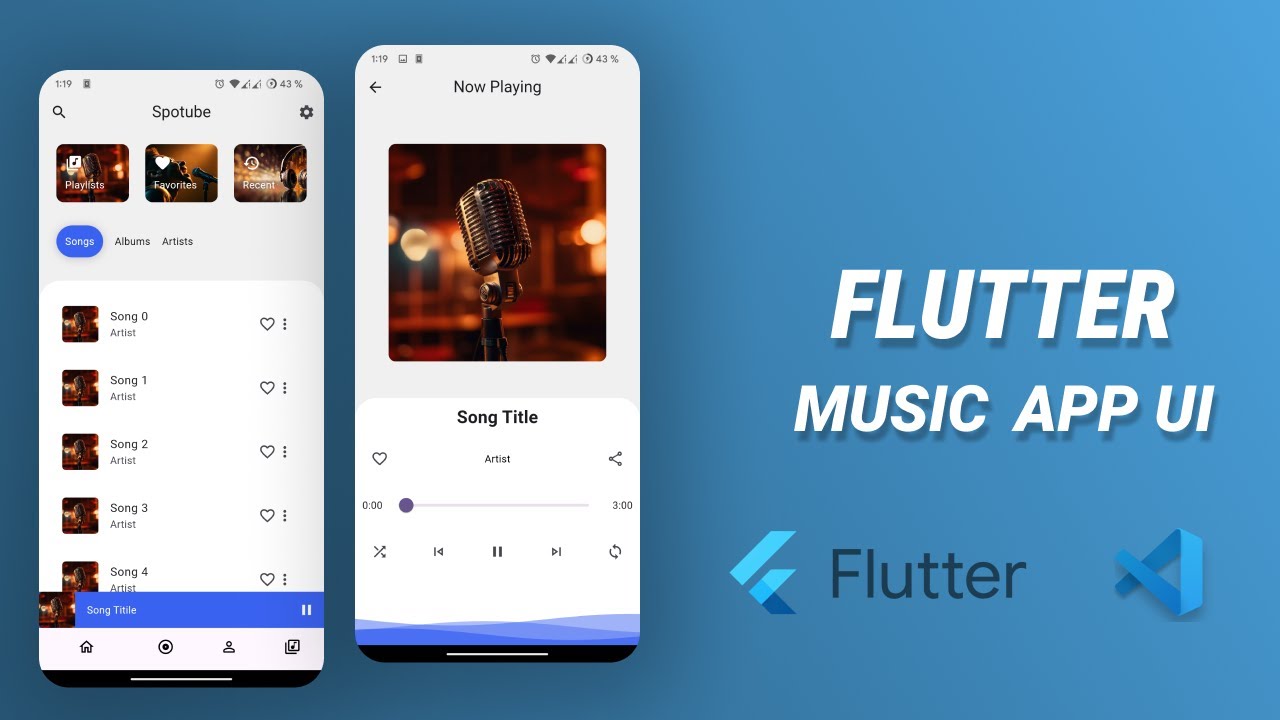 Flutter Music App UI Design - Flutter Tutorial