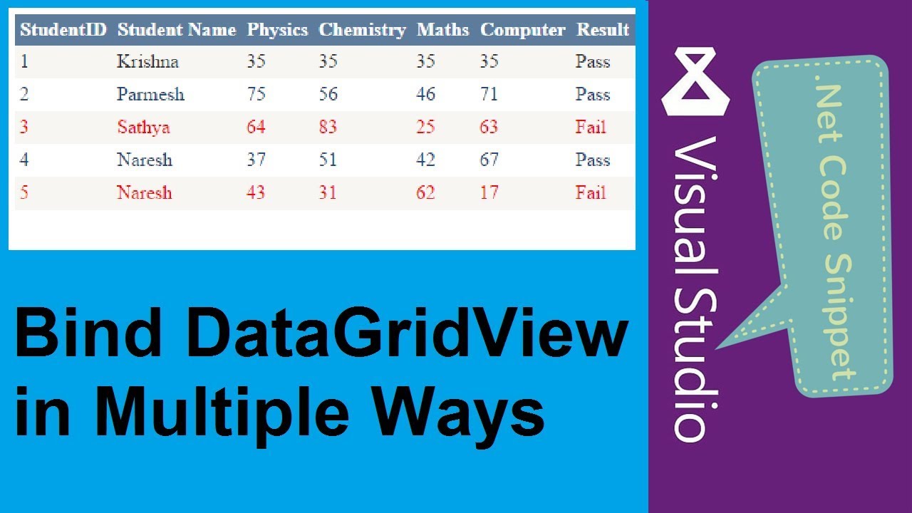C#.NET Bind DataGridView in Multiple Ways