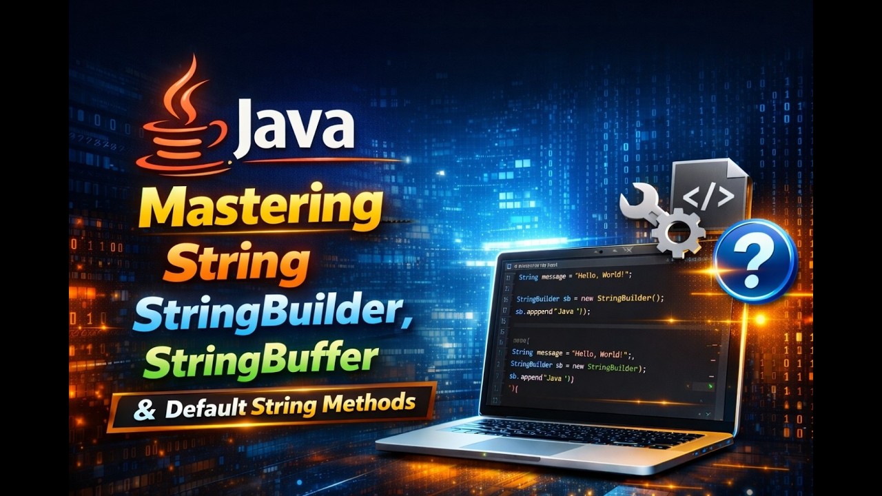 Java Strings Full Course |  StringBuilder vs StringBuffer | All Default String Methods Explained