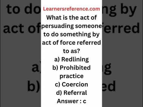 Definition of act of coercion #341 #mortgageloanofficer
