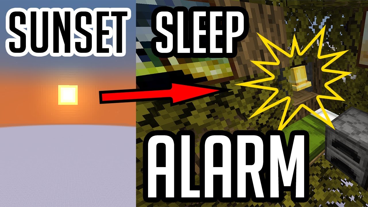 Minecraft Redstone Sleep Alarm Bell and Bedtime Lamp