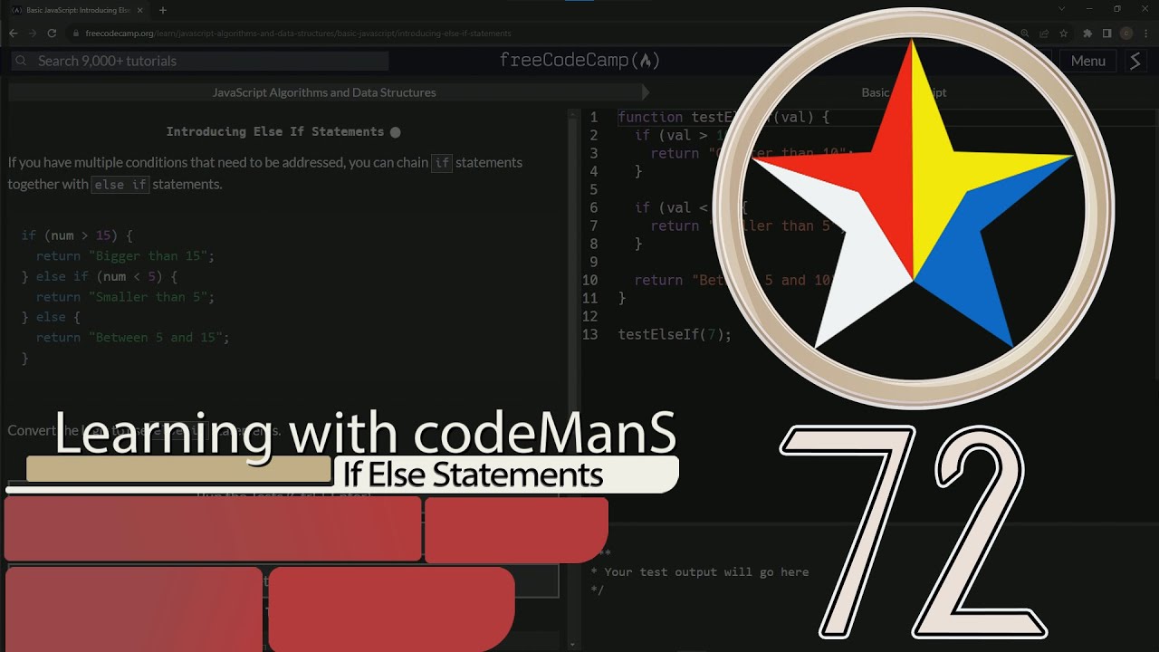 JavaScript Basic 72: Introducing Else If Statements | FreeCodeCamp