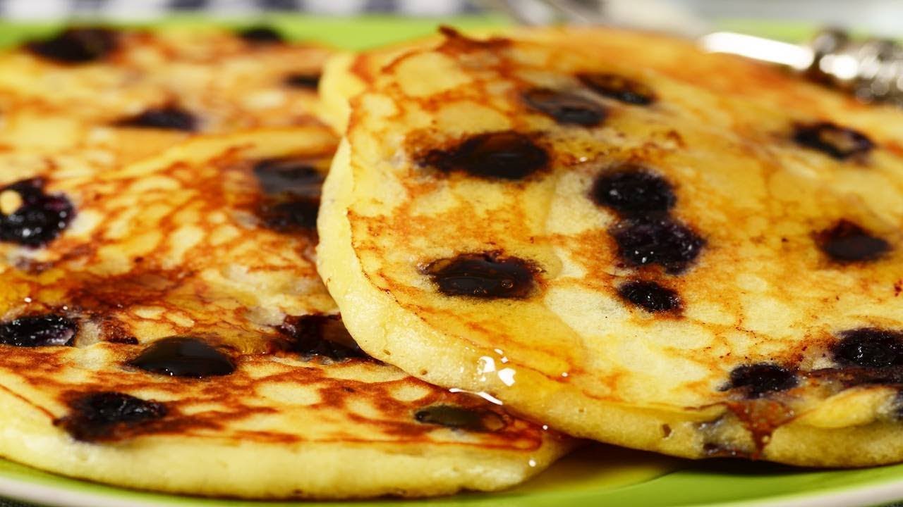 Blueberry Pancakes Recipe Demonstration - Joyofbaking.com