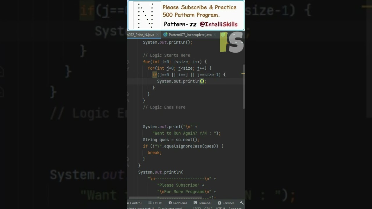 Java Pattern | Print N | Java Pattern Programs #shorts #java #coding #programming #trending #short
