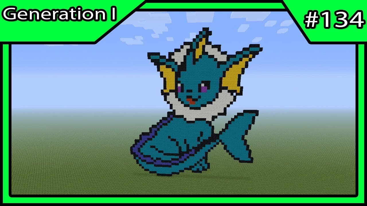 Minecraft Tutorial: Pokemon Pixel Art Vaporeon