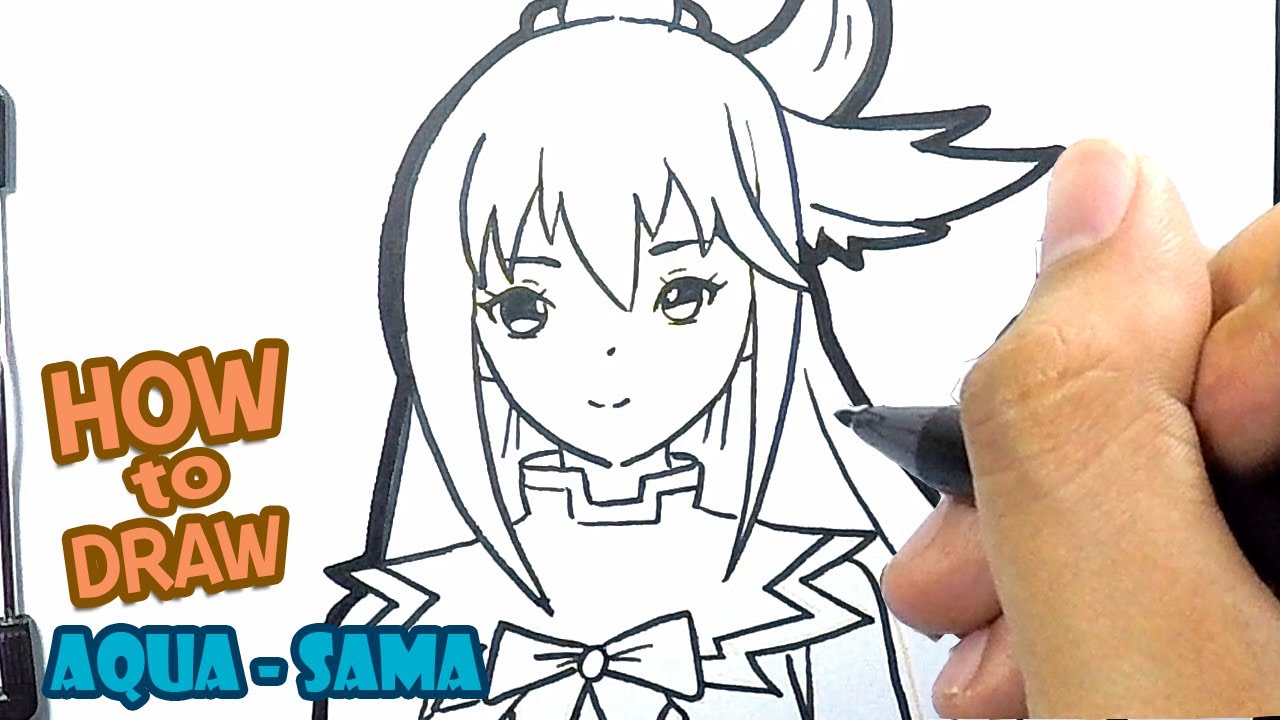 How to Draw Anime | Drawing Aqua-sama from Konosuba