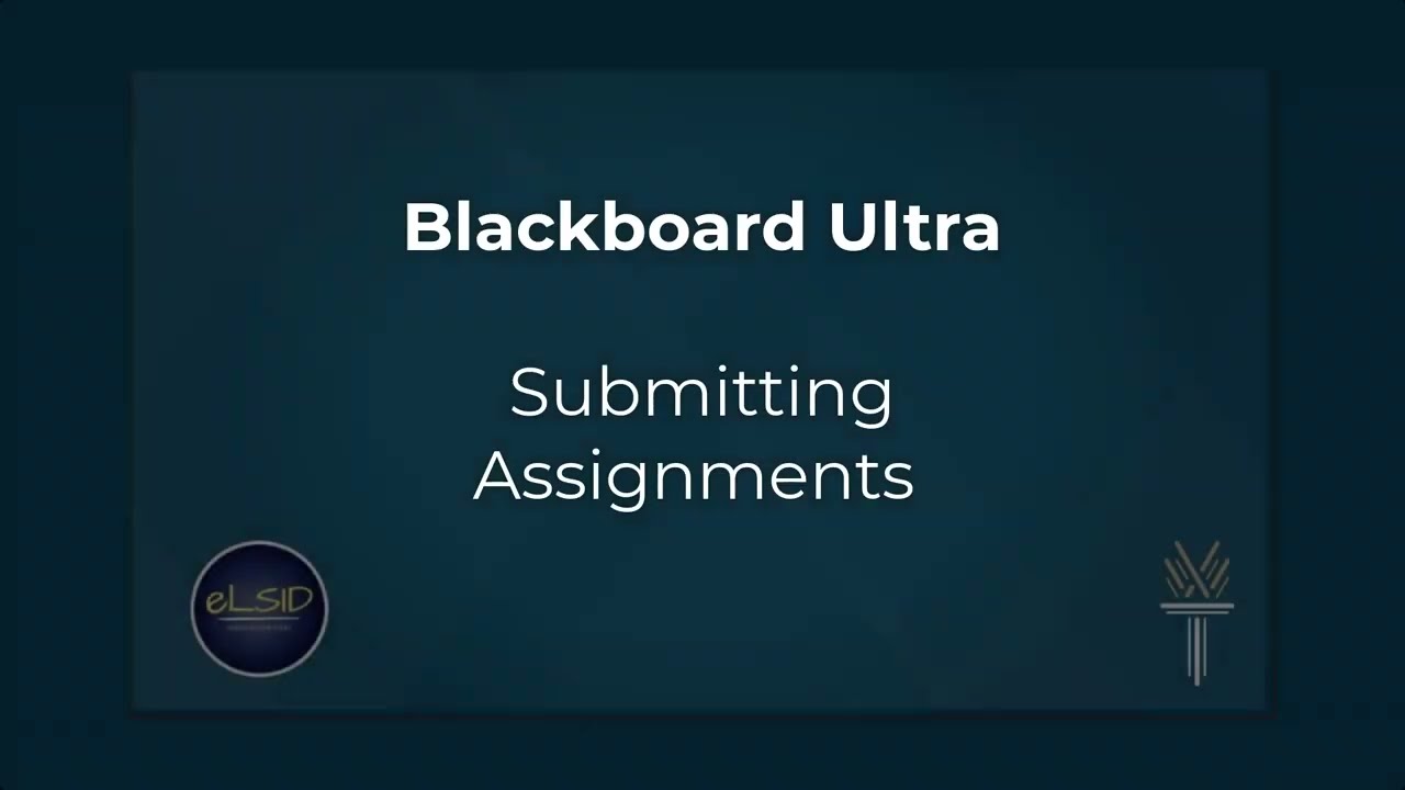Submitting Assignments in Blackboard Ultra