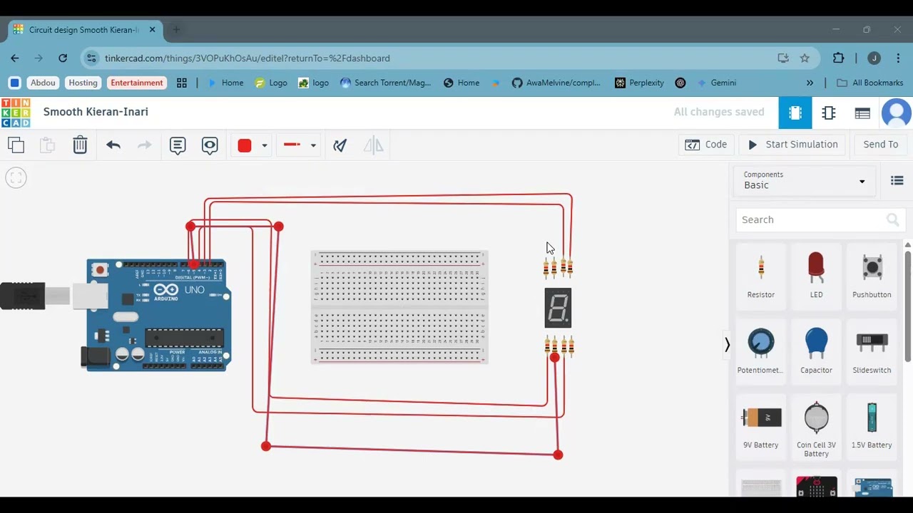 7 Segment display Tinkercad