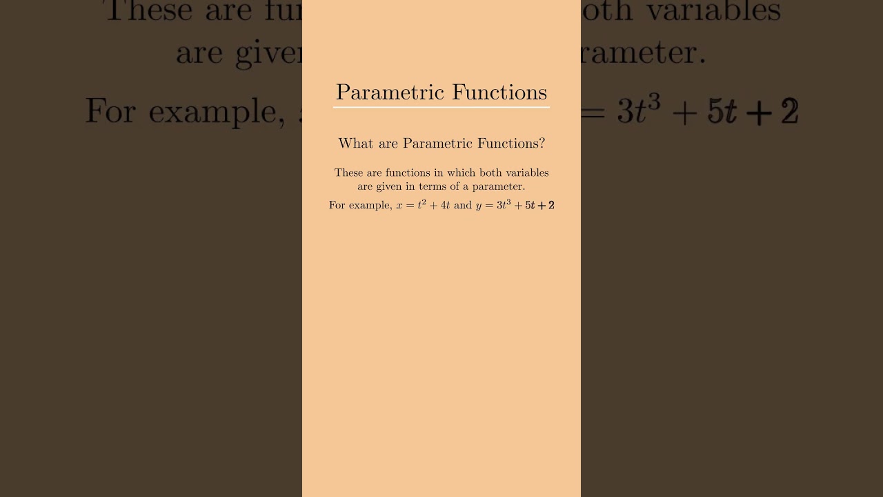 What are Parametric Functions