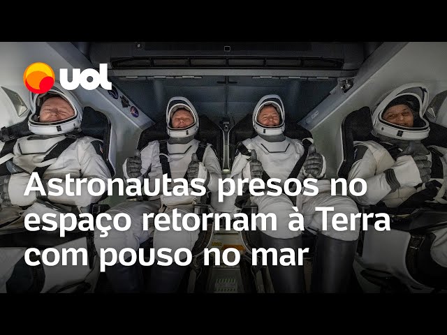 Astronautas da Nasa voltam à Terra após missão de 8 dias durar 9 meses