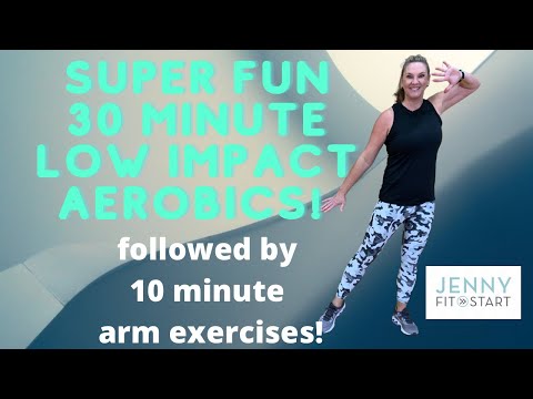 FUN 30 min LOW IMPACT AEROBICS & Band Exercises for the arms!