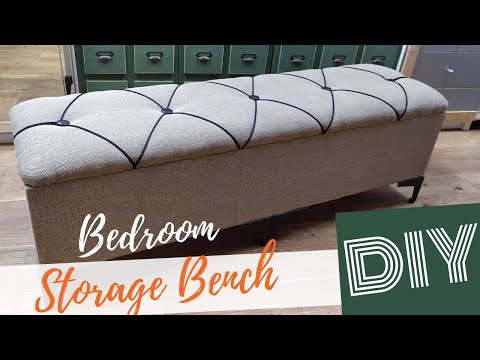 DIY Bedroom Storage Bench / Modern Tufted Ottoman