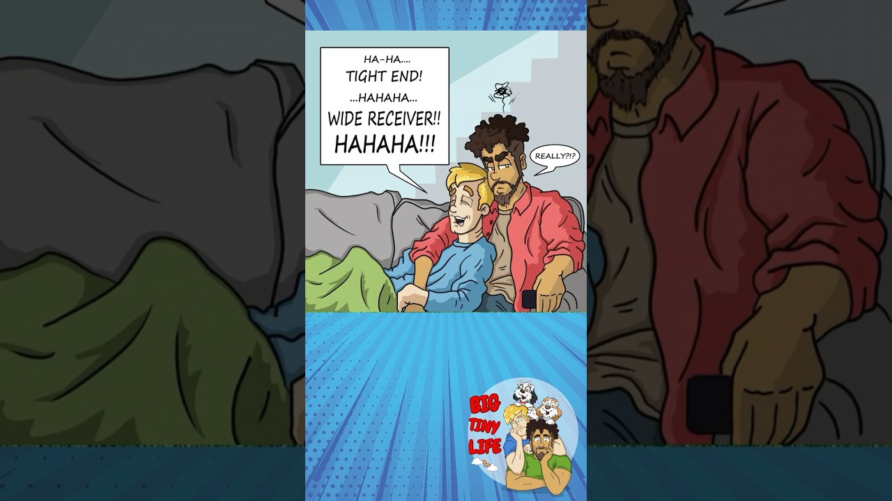 Football Terms Are Quite Funny | Big Tiny Life Gay Comic #gaycomic #pride #lgbtq #gaycouples #lgbt