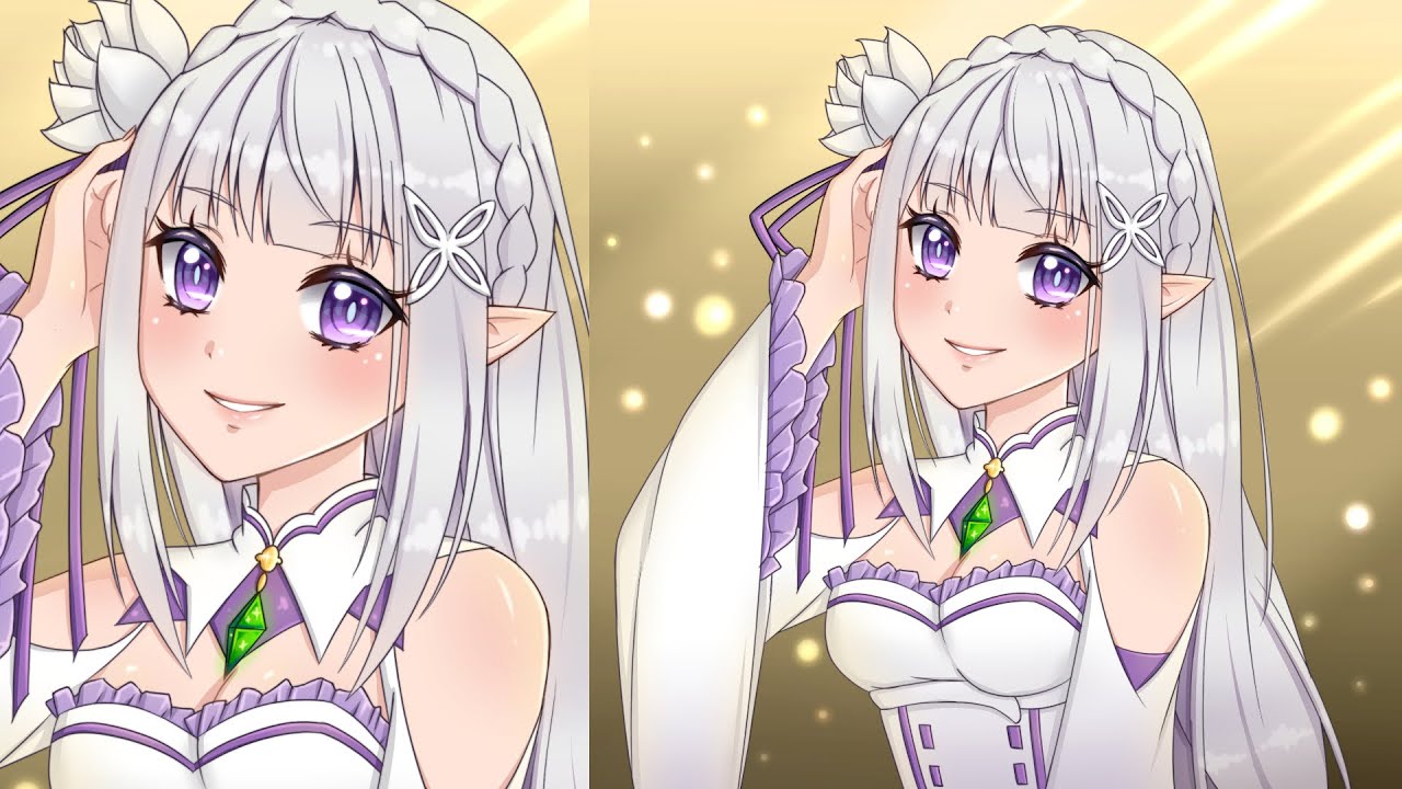 【Speedpaint】Emilia Re:Zero FanArt (ClipStudioPaint)