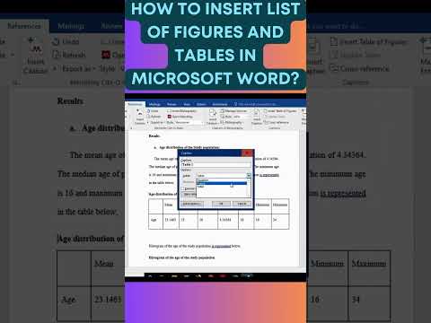 How to insert list of table, figures in Microsoft Word? #msword #wordtricks #research #manuscript