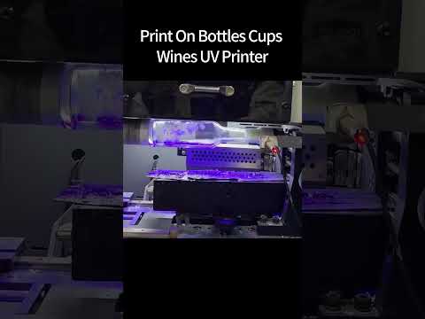 Print On Bottles Cups Wines UV Printer #tumblerprintuv #cylinderprinter #disposableglass #glassware