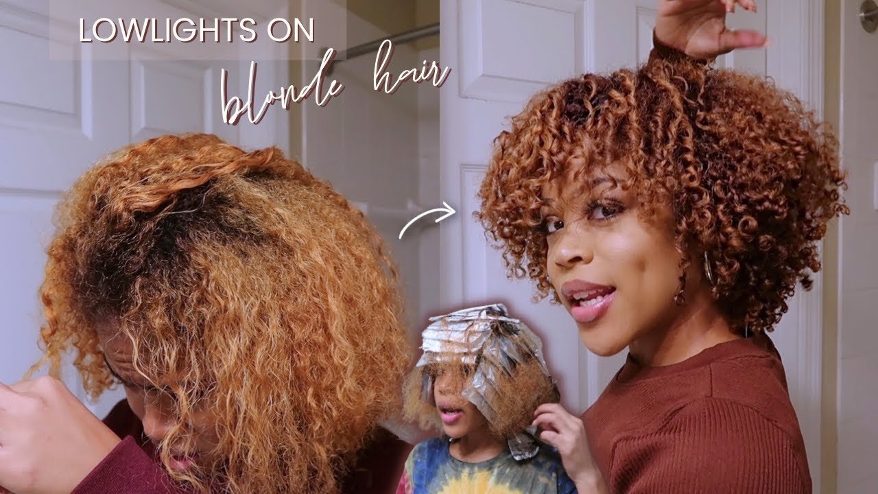How To Add Depth To Blonde Natural Hair w/ Lowlights | REVERSE BALAYAGE AT-HOME