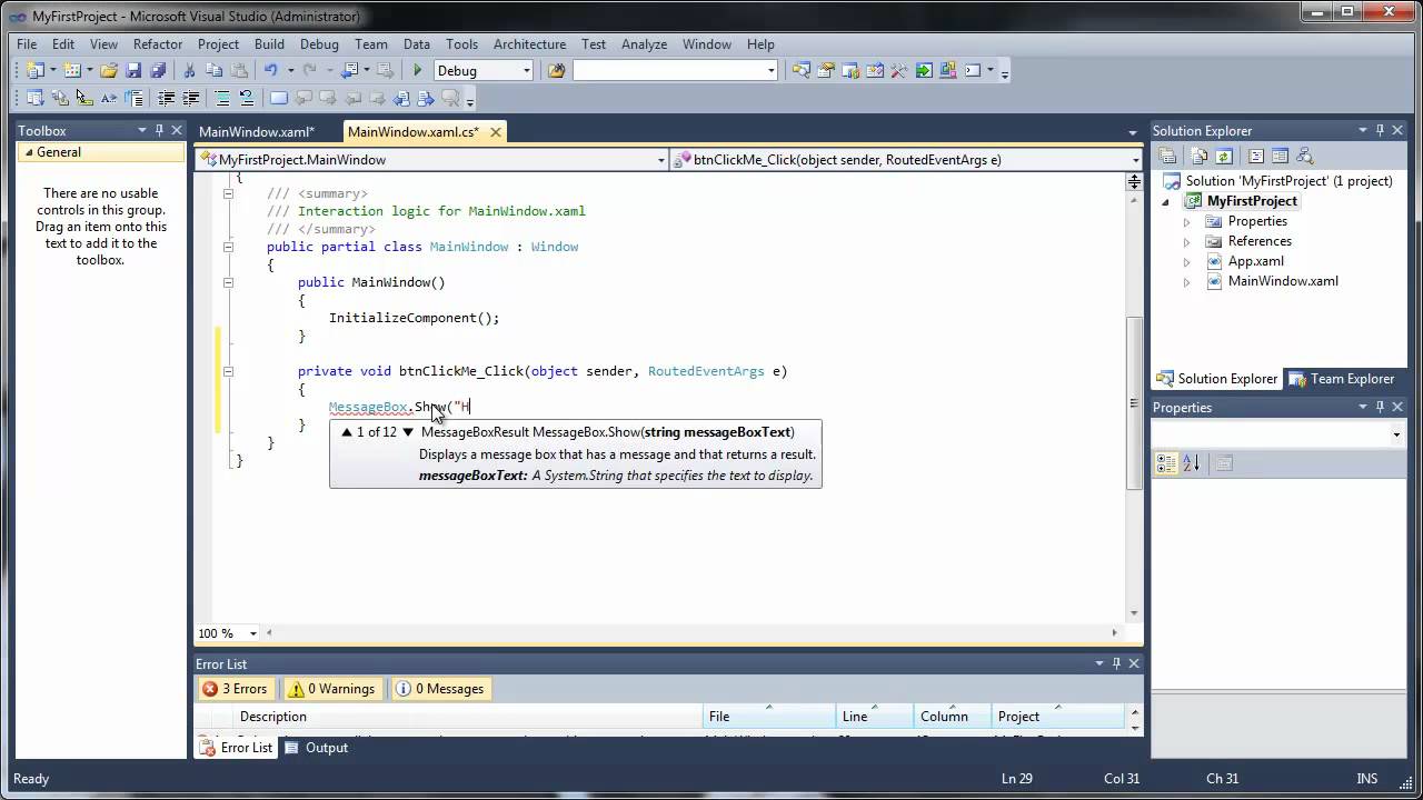 Introduction to C# Widows Presentation Framework) WPF Tutorial