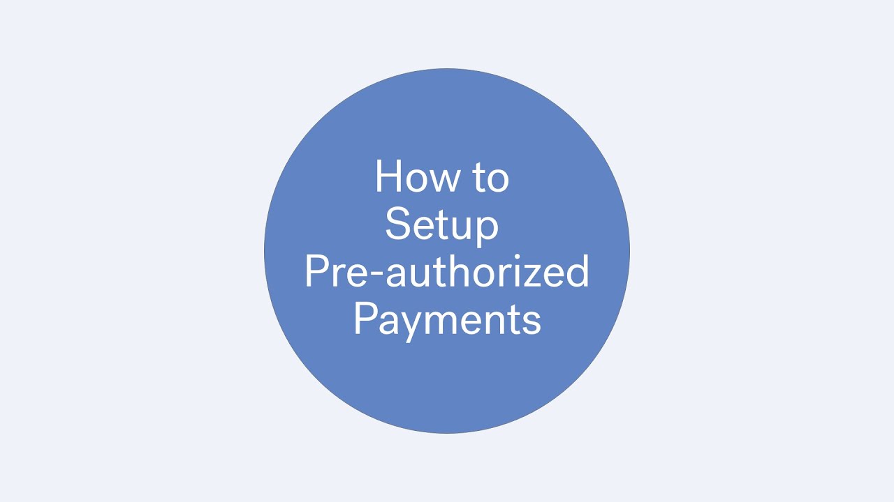 How to setup pre-authorized payment