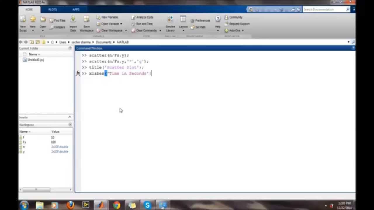 Stem Plot and Scatter Plot in Matlab