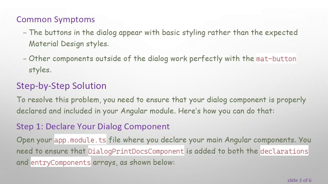 Fixing the mat-button Style Issue in Angular mat-dialog