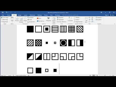 How to type different types of square symbols in Word