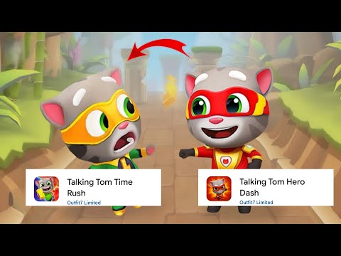 Talking Tom Time Rush Vs Talking Tom Hero Dash..........