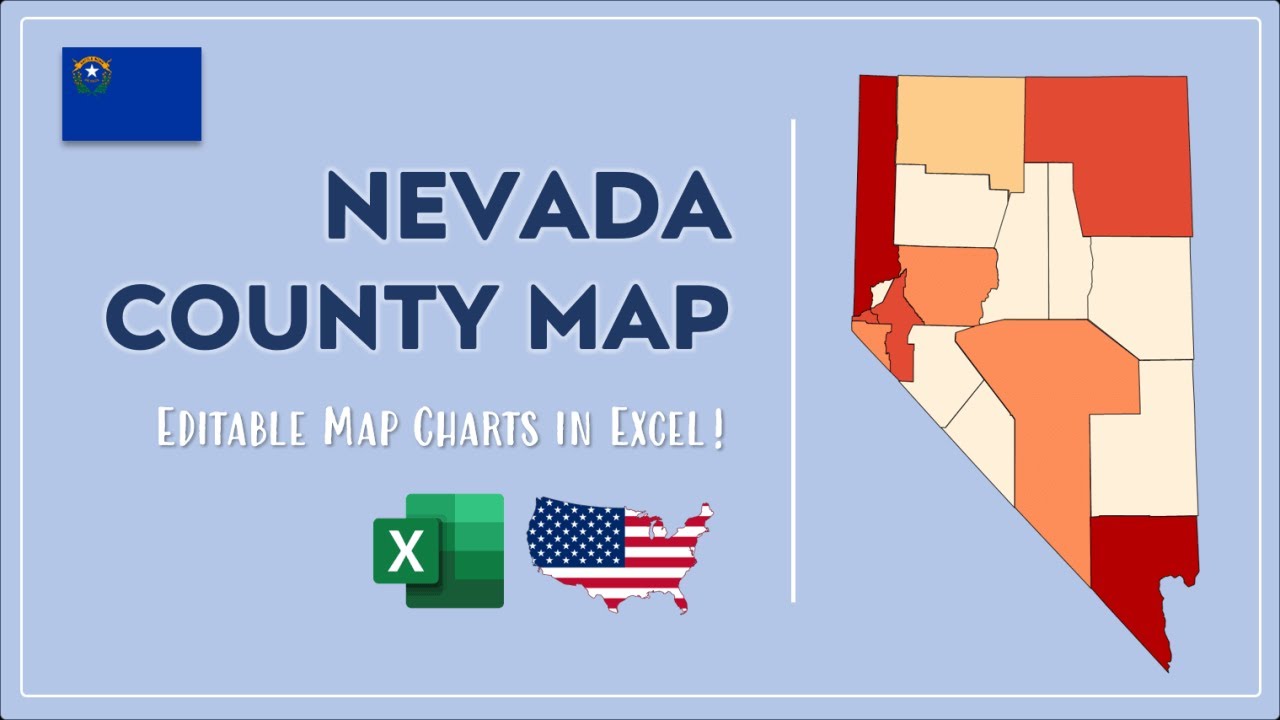 Nevada County Map in Excel - Counties List and Population Map