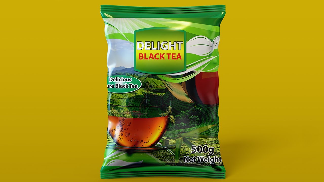 How to Create a Beautiful Tea Bag Design Principles | Food Product Packaging Design in Photoshop