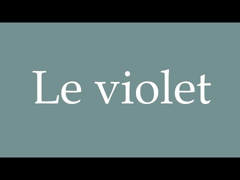 How to Pronounce ''Le violet'' (Purple) Correctly in French