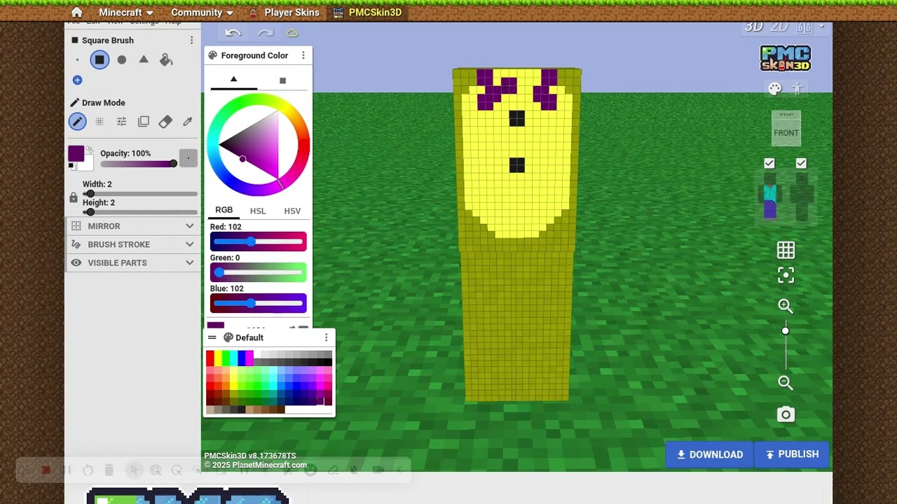Spring Bonnie, making a Minecraft skin || FNaF