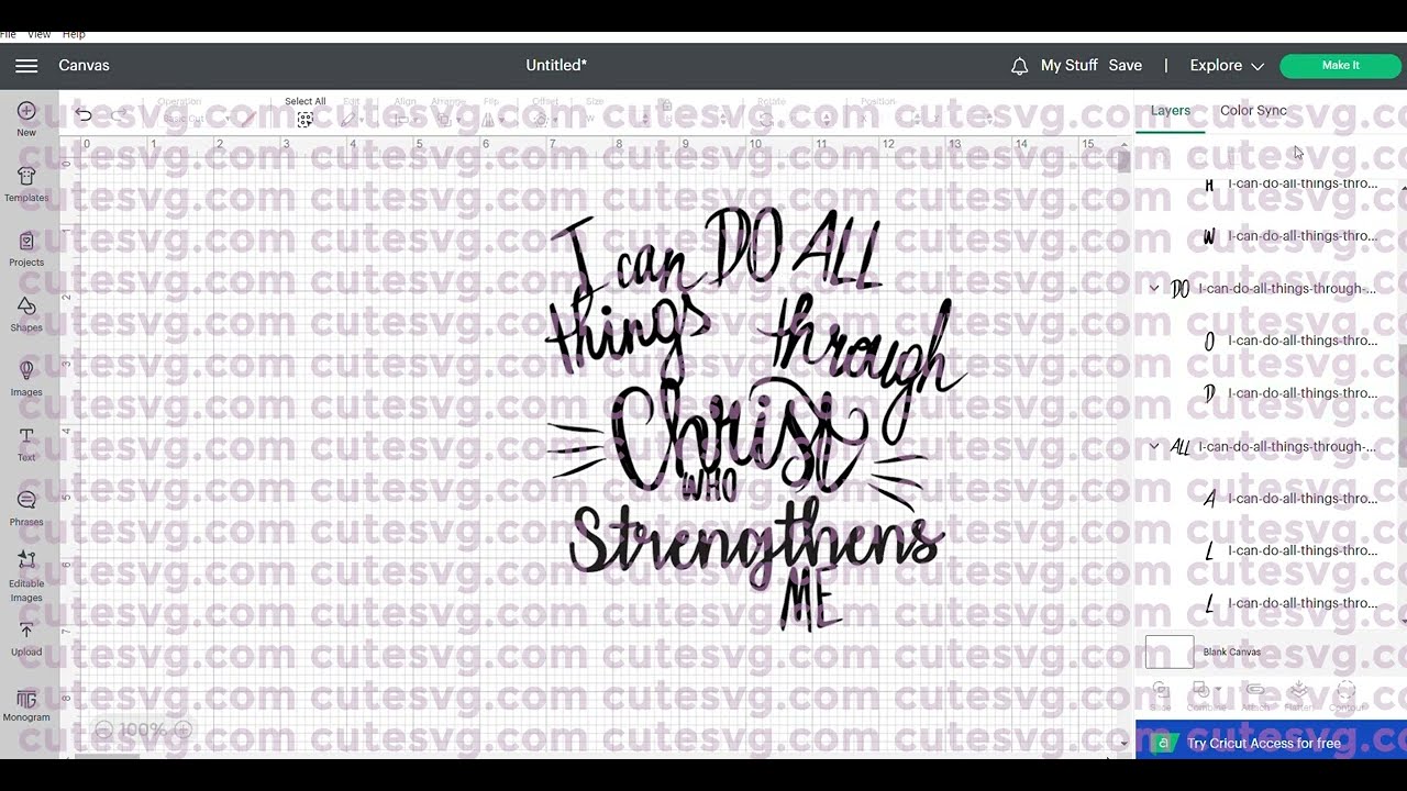 I Can Do All Things Through Christ SVG, PNG, DXF, EPS Cut files