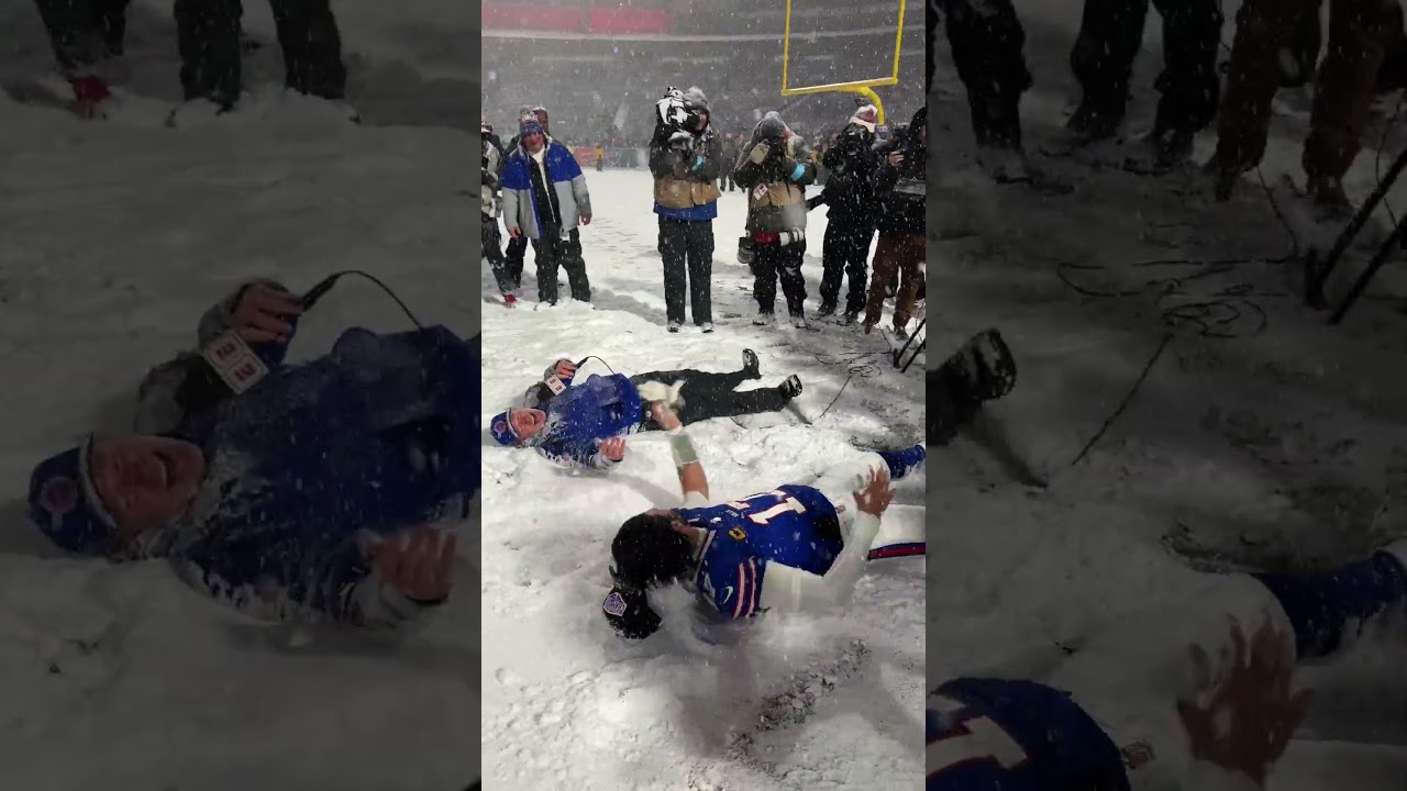 Josh Allen And Sean McDermott Make Snow Angels After Winning The AFC East! #shorts #billsmafia