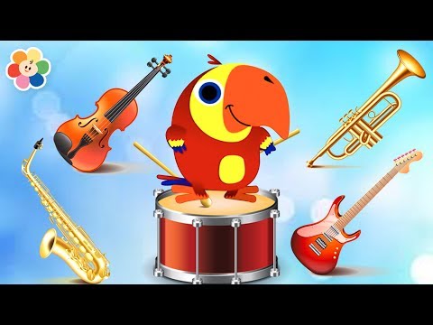Learn Music Instruments Names With Funny Larry Surprise Eggs | Drums, Guitar, Trumpet & More!