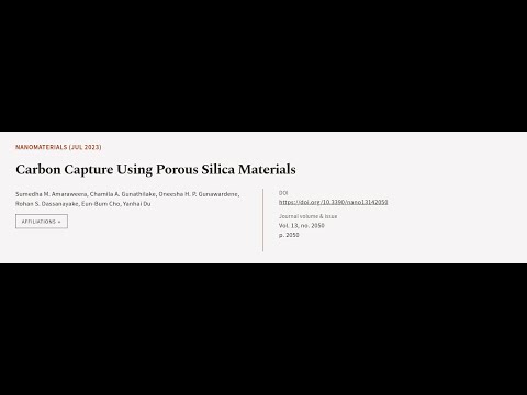 Carbon Capture Using Porous Silica Materials | RTCL.TV