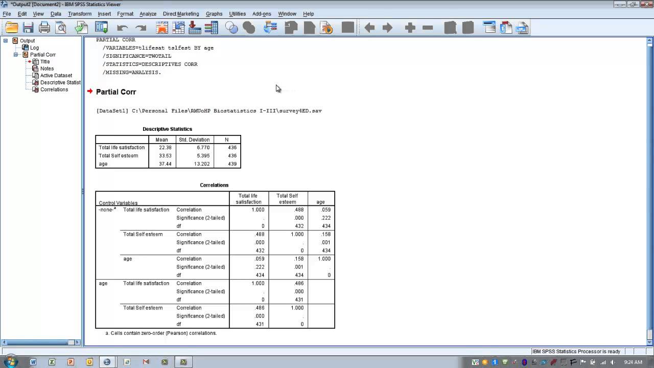 How to Use SPSS: Partial Correlation
