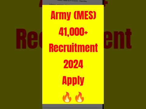 41,000+ Post 🔥Army MES Recruitment 2024 | Army MES New Vacancy 2024 | Army MES Bharti 2024 l MES